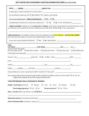 Fillable Online theatrearts santarosa SRJC Theatre Arts Department Fax ...