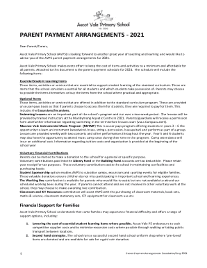 Fillable Online avps vic edu Parent Payment ArrangementsYear 6 2024 Fax ...