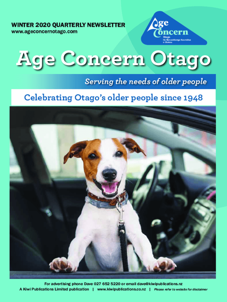 Fillable Online Age Concern Otago Issue 4 2019 Summer. Age Concern Otago Fax Email Print - pdfFiller