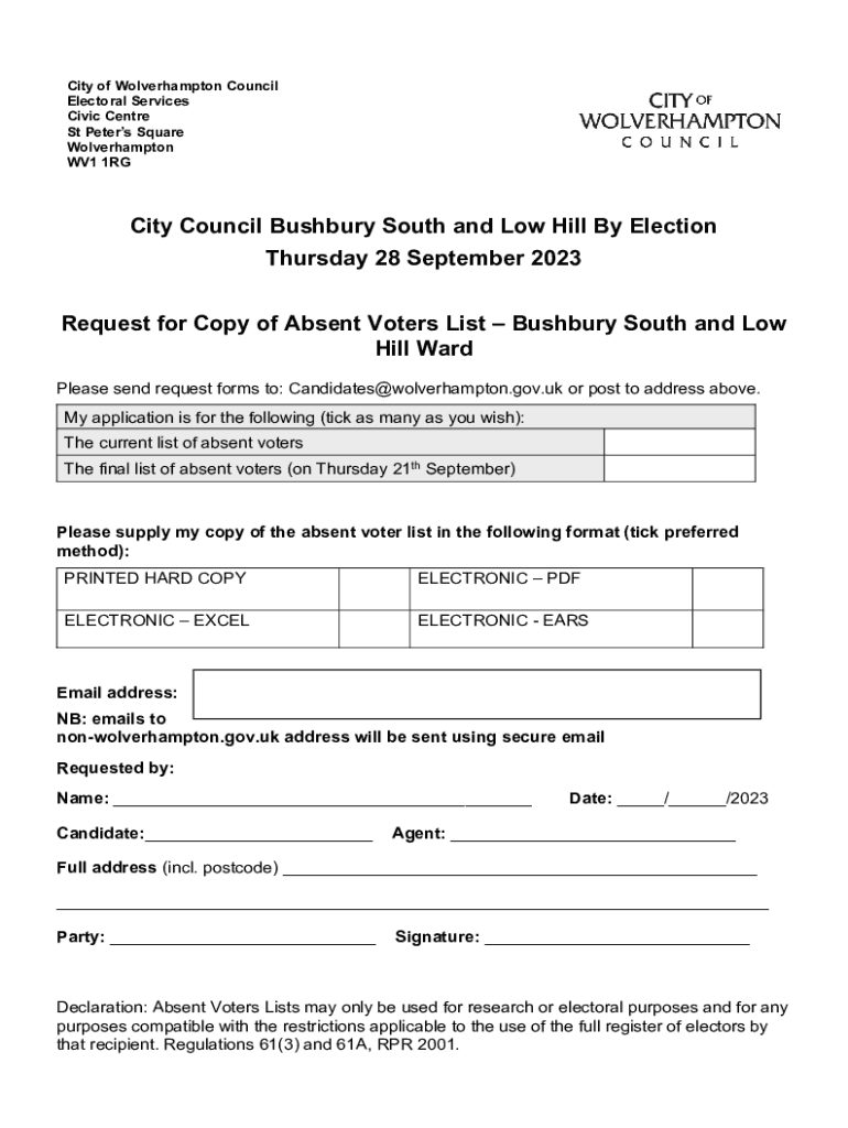 Fillable Online Contact your local Electoral Registration Office - Voting Fax Email Print ...