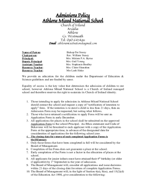 Fillable Online St. Mary's Primary School Admission Policy Fax Email ...