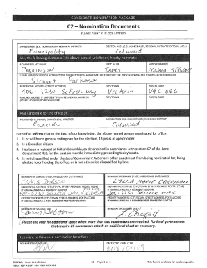 Fillable Online Annotated Nomination Paper - District Election Fax ...