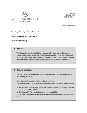 Fillable Online Worthing Borough Council Constitution Report by the ...