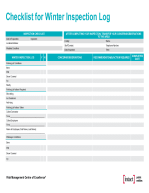 Fillable Online Inspection Checklist - Sample Checklist for Outdoor ...