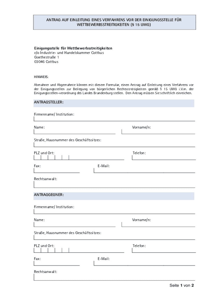 Ausfüllbar Online 55 Wettbewerbsrecht / IV. Muster: Antrag auf ...