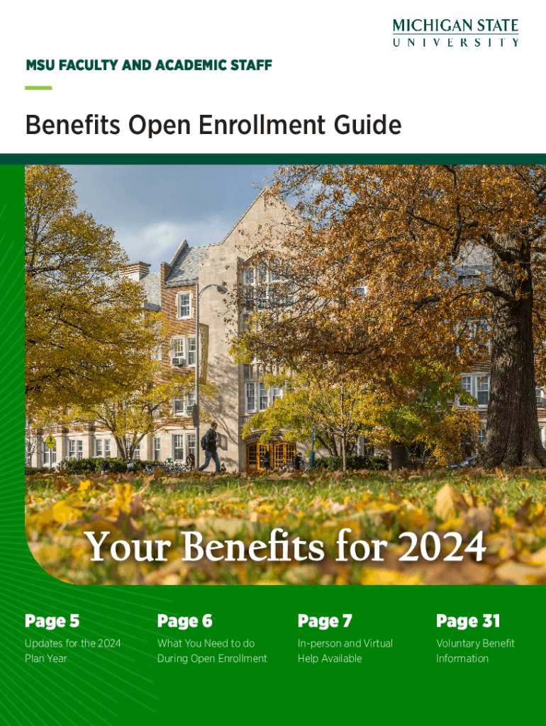 Fillable Online hr msu MSU Faculty and Academic Staff Benefits Open Enrollment Guide Fax Email ...