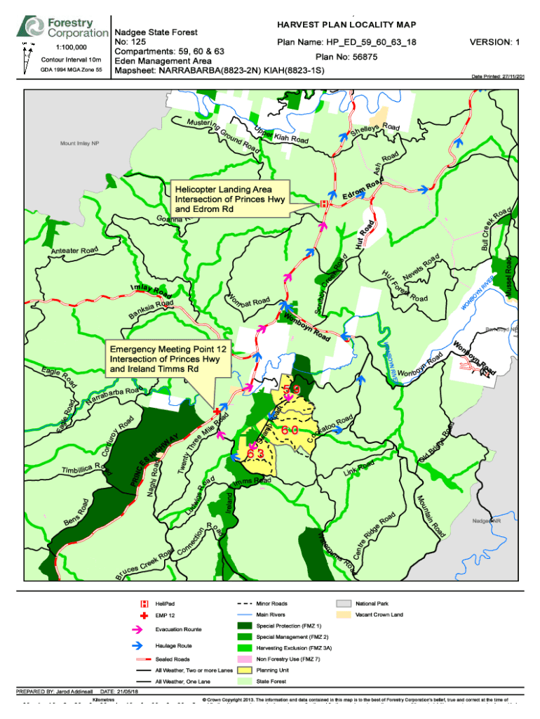 Fillable Online Nadgee State Forest Compartments 59, 60 & 63 Harvest ...