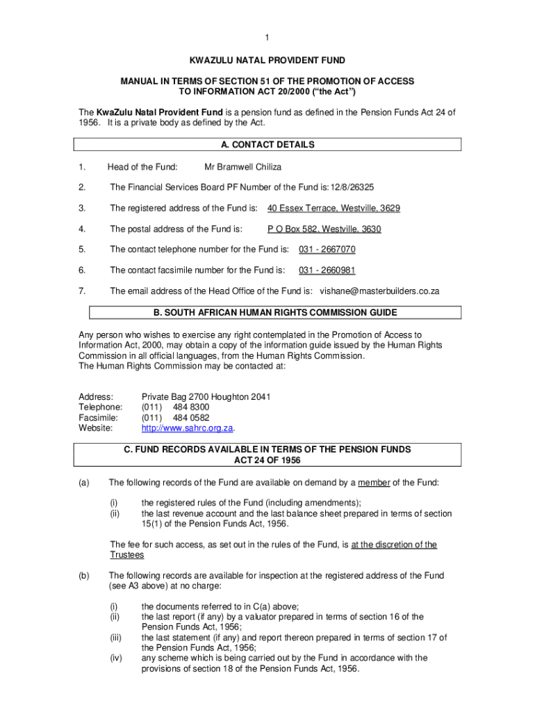 Fillable Online KWAZULU NATAL PROVIDENT FUND Fax Email Print - pdfFiller