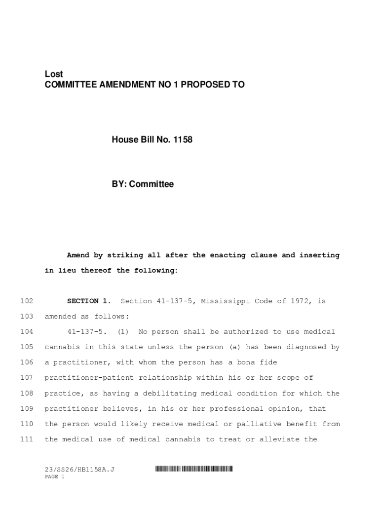 Fillable Online billstatus ls state ms Bills and Resolutions, House of ...