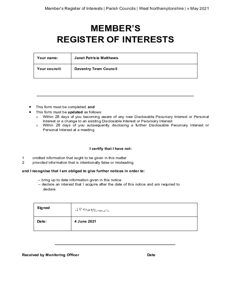 Fillable Online Members of the public are welcome... - Daventry Town ... Fax Email Print - pdfFiller