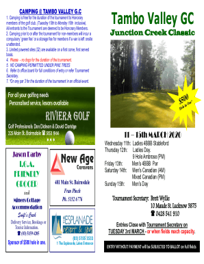 Fillable Online Entry forms are now out for the... - Tambo Valley Golf ...