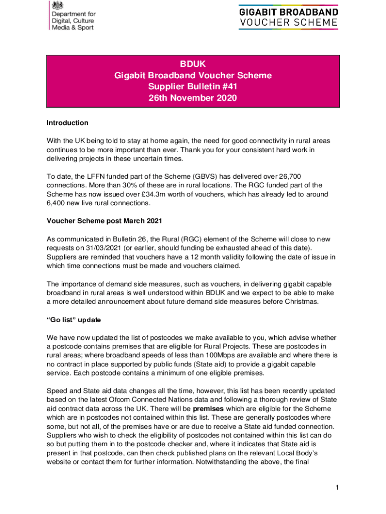 Fillable Online Building Digital UK gives update on Project Gigabit Fax ...