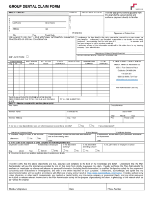 Remplissable En Ligne GROUP DENTAL CLAIM FORM Yes No... Fax Email Imprimer - pdfFiller