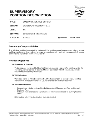 Fillable Online SUPERVISORY POSITION DESCRIPTION Fax Email Print ...