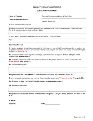 Fillable Online Parental Bereavement Leave and Pay Policy - EIA Fax ...