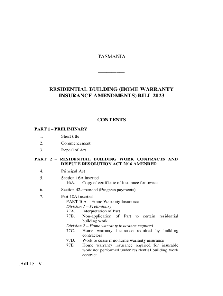 Fillable Online New Home Warranty Insurance Bill boosts consumer ...