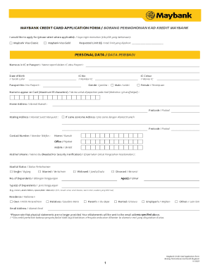 Fillable Online Application FormCredit CardMaybank Brunei. This is a ...