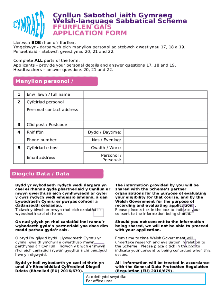 Welsh Language Training Secondment Scheme Doc Template | pdfFiller