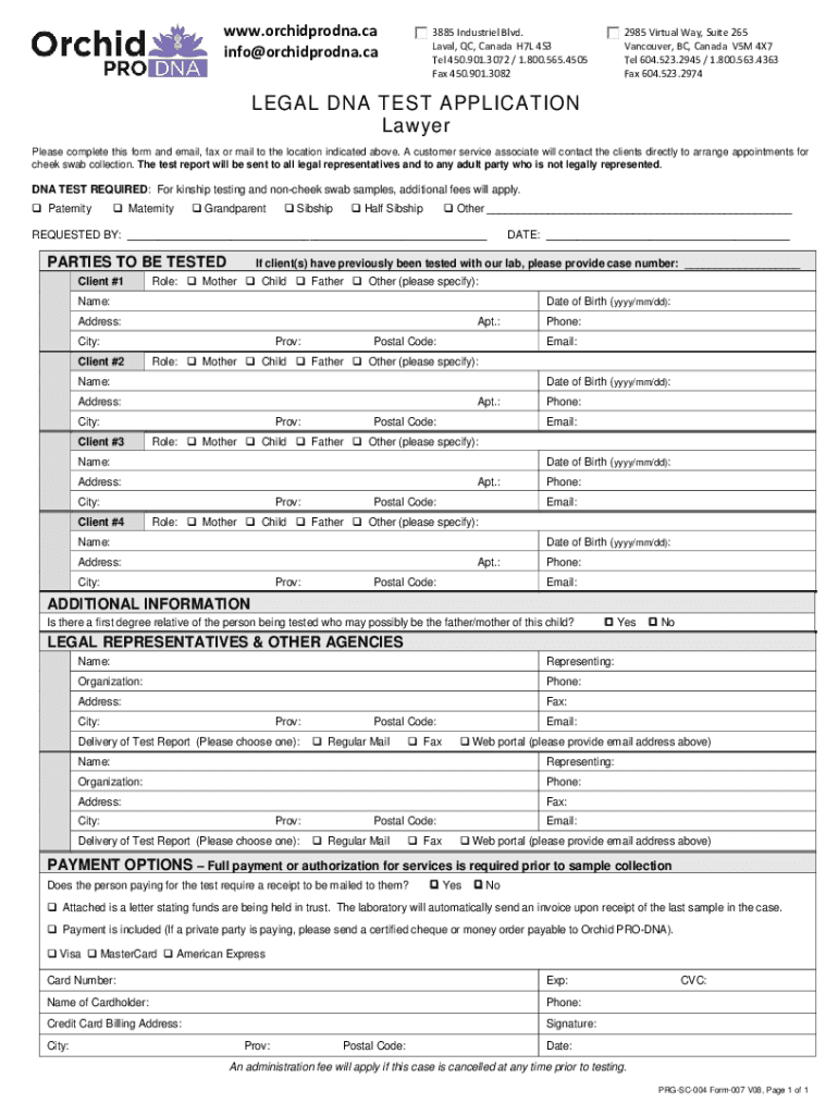 Fillable Online ORCHID PRO-DNA BUCCAL COLLECTION Fax Email Print ...