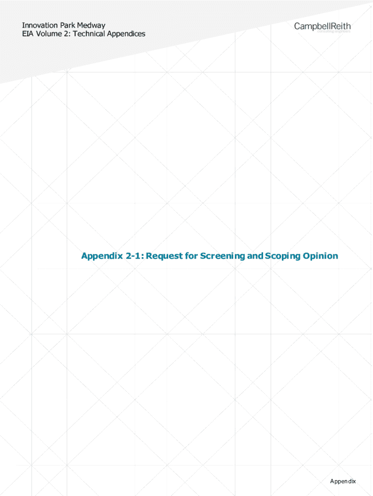 Fillable Online Appendix 2-1: Request for Screening and Scoping Opinion Fax Email Print - pdfFiller