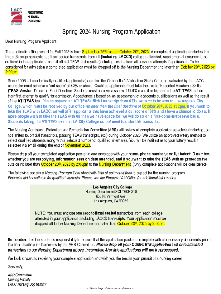 Fillable Online 2024 Degree programmes AZ - Nursing Fax Email Print - pdfFiller