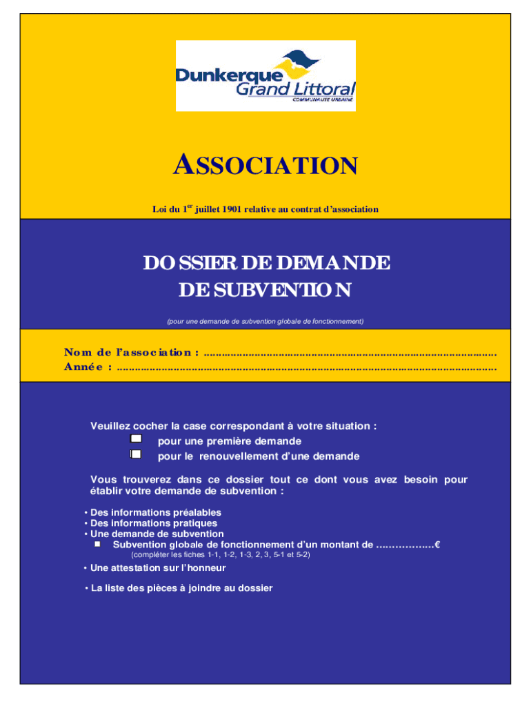 Remplissable En Ligne Association Demande de subvention Fax Email Imprimer - pdfFiller