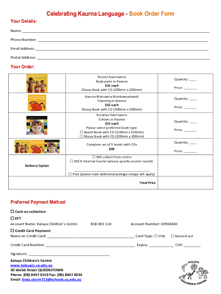 Fillable Online Better World Arts - Children's Kaurna Language Books ...