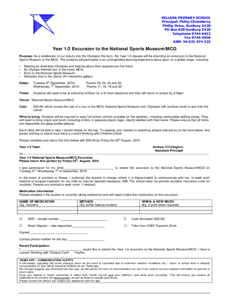 Fillable Online Fillable Online killaraps vic edu Principal Philip Clinkaberry ... Fax Email ...