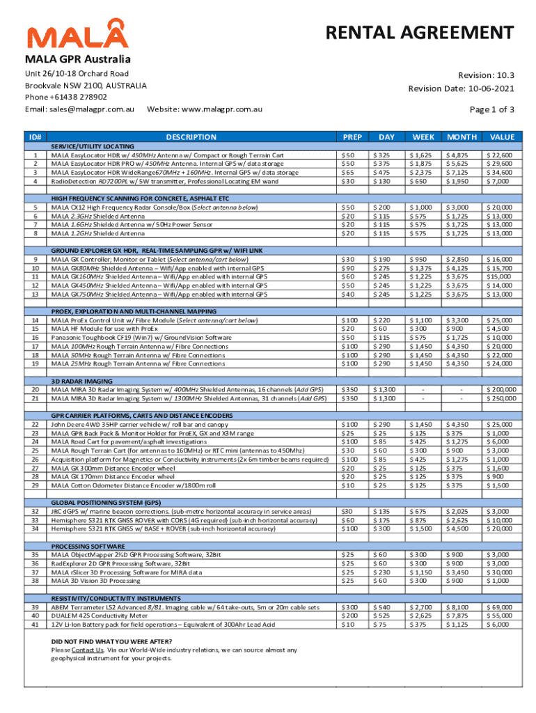 Fillable Online Dualem Conductivity Meter and GPR Hire, Lease and Rental Fax Email Print - pdfFiller