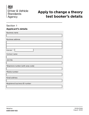 Fillable Online Application for a Driver Theory Test Fax Email Print ...