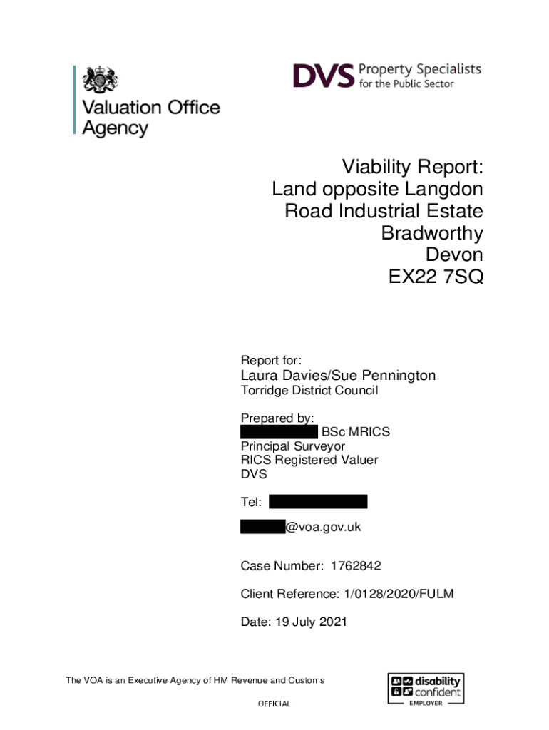 Fillable Online Viability Report: Land opposite Langdon Road Industrial ... Fax Email Print ...