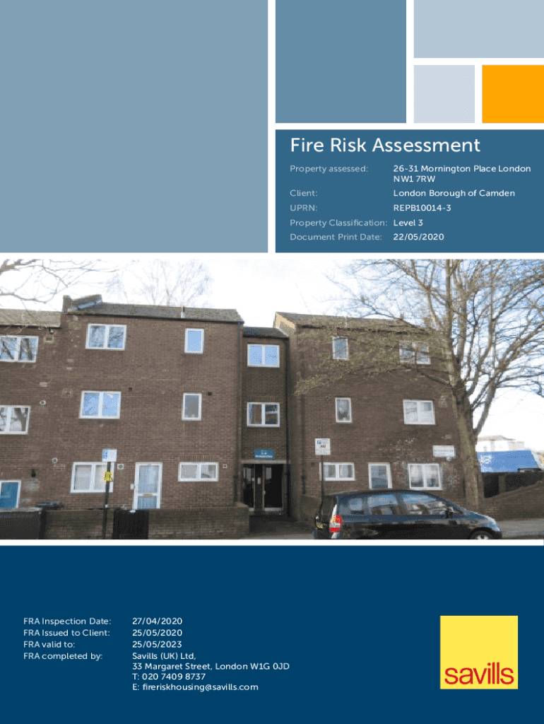 Fillable Online Fire Risk Assessment 1-26 Mornington Court, London NW1 ...