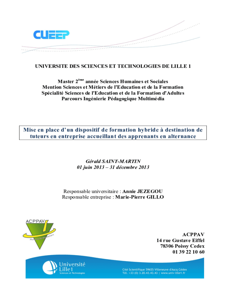 Remplissable En Ligne Master 1- Sciences de l'ducation et de la formation - ... Faxer Email ...