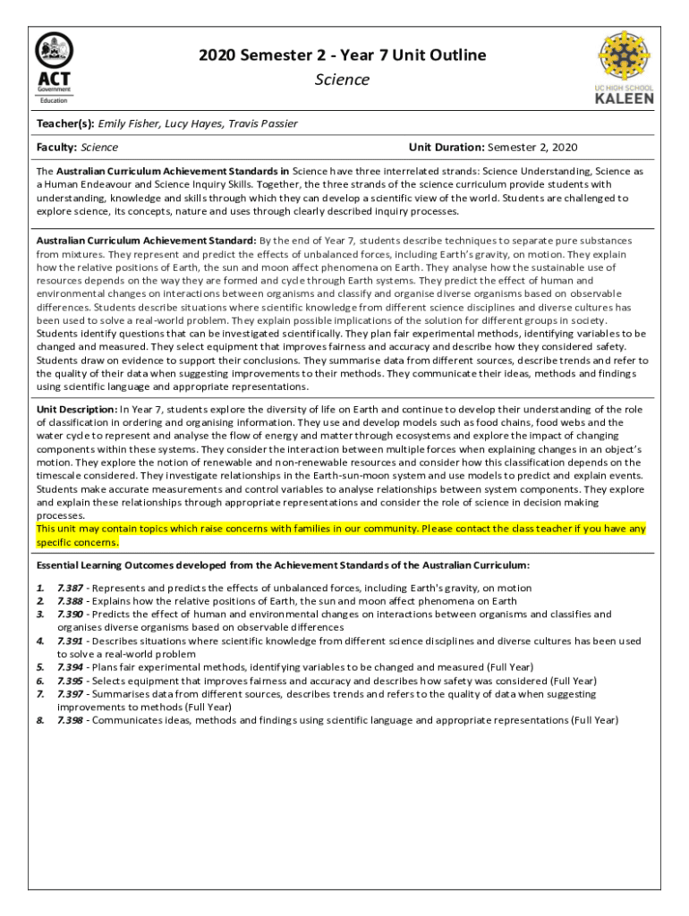 Fillable Online Teacher(s): Emily Fisher, Lucy Hayes, Travis Passier ...