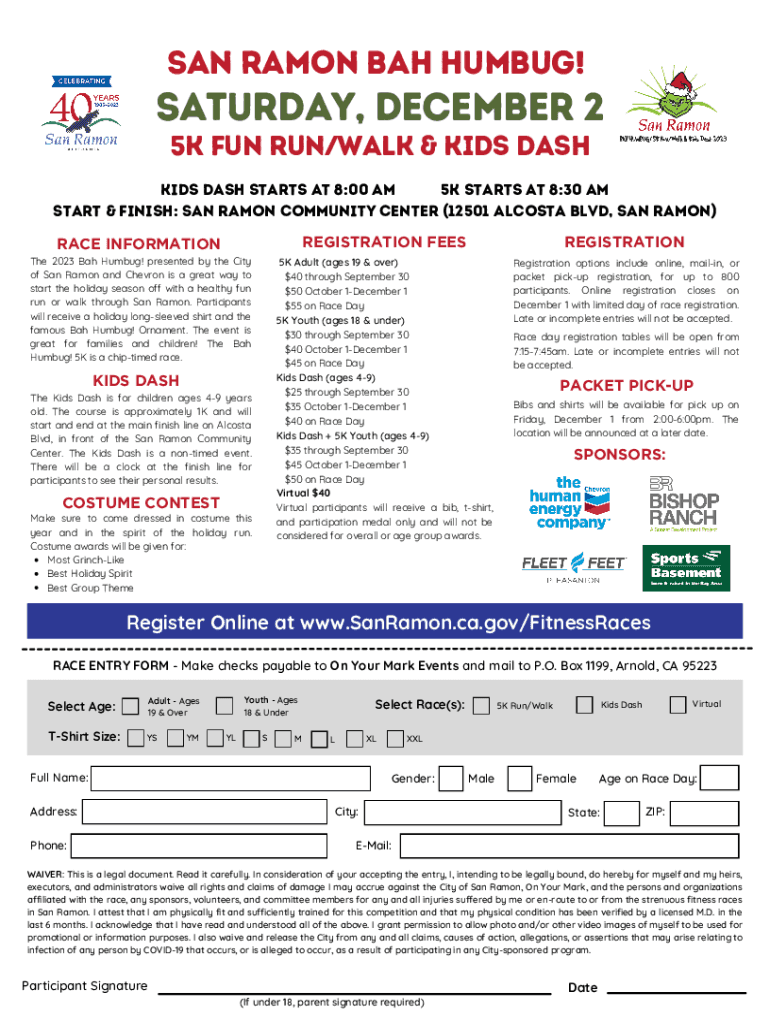 Fillable Online Bah Humbug Registration Form Fax Email Print - pdfFiller