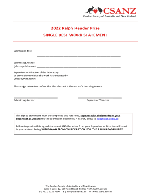 Fillable Online csanz prizes Fax Email Print - pdfFiller