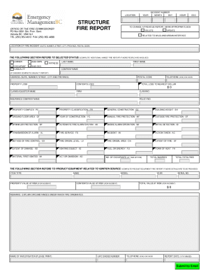 Fillable Online Fire Report - Structure (fillable email report). Fire ...