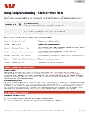 Fillable Online . C2626 Westpac Business Telephone Banking ...
