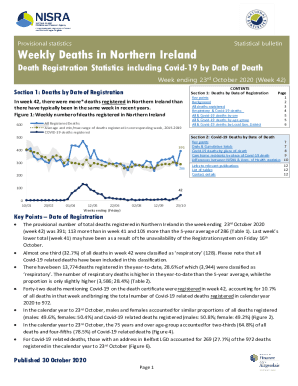 Fillable Online Weekly Death Registrations in Northern Ireland, 2023 ...