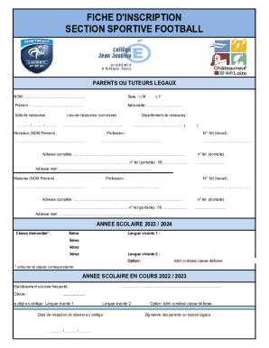 Remplissable En Ligne DOSSIER D'ADMISSION Section Sportive Scolaire ... Fax Email Imprimer ...