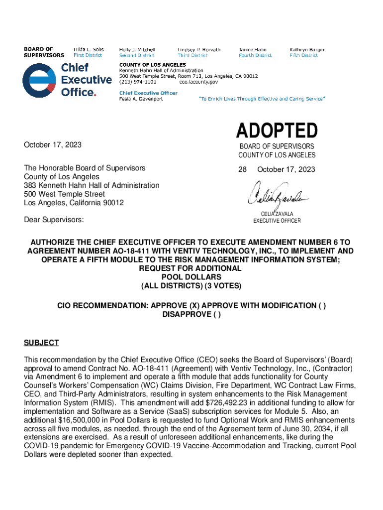 Fillable Online file lacounty AUTHORIZE THE CHIEF EXECUTIVE OFFICER TO ...