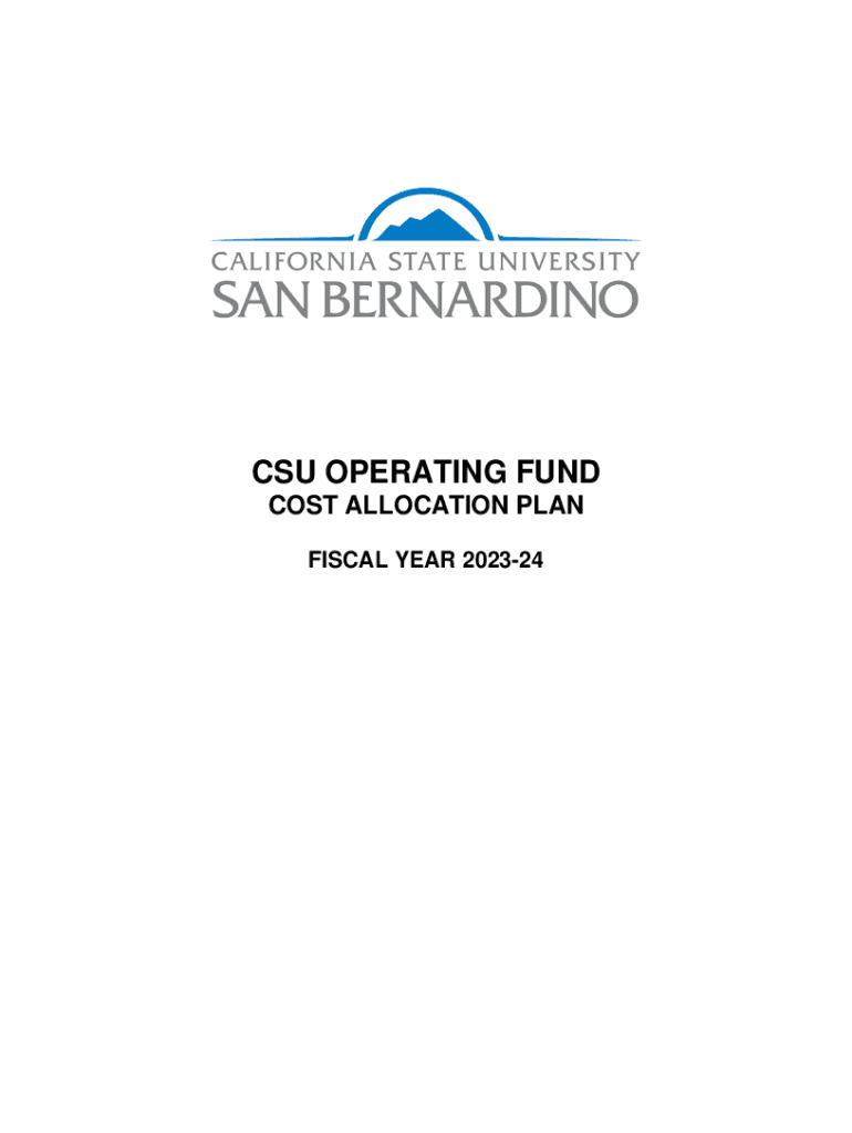 Fillable Online Costallocationplanprocessandmethodology Revised 5433
