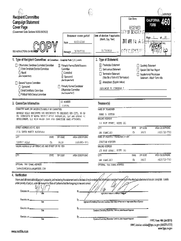 Fillable Online 450 - FPPC - CA.gov Fax Email Print - pdfFiller