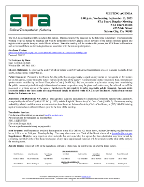 Fillable Online sta ca STA Board - Solano Transportation Authority Fax ...