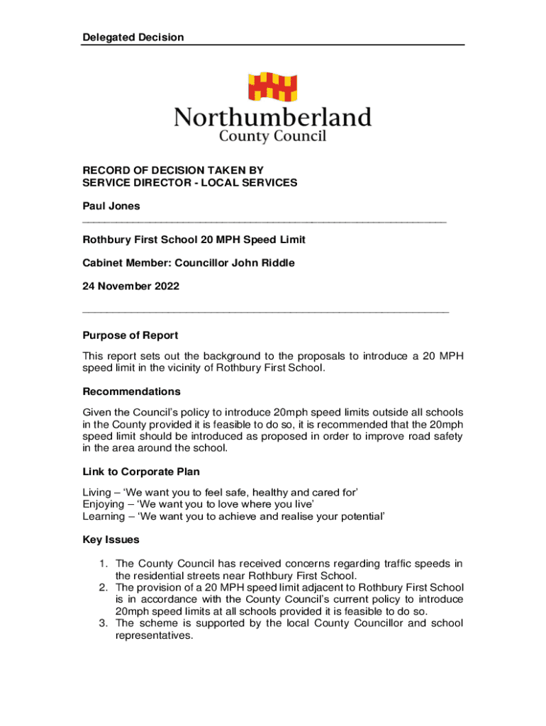 Fillable Online LOCAL SERVICES Paul Jones Rothbury First School 20 ...