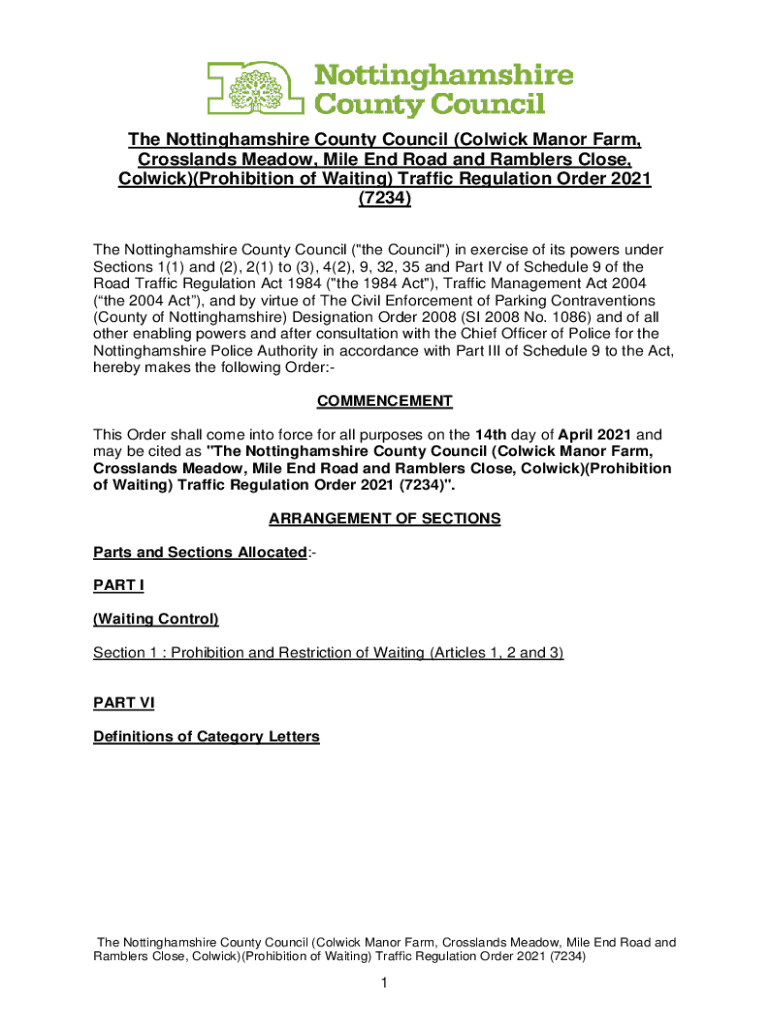 Fillable Online tro trafficpenaltytribunal gov The Nottinghamshire ...