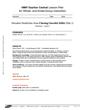 Fillable Online Chasing Lincoln's Killer: Teacher Outline and Lesson ...