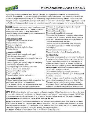 Fillable Online Emergency Kit Checklist for Kids and Families Fax Email ...