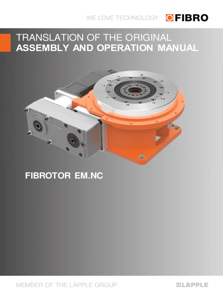 Fillable Online Lapple FIBRO FIBROTOR EM.NC Series Assembly And ... Fax ...