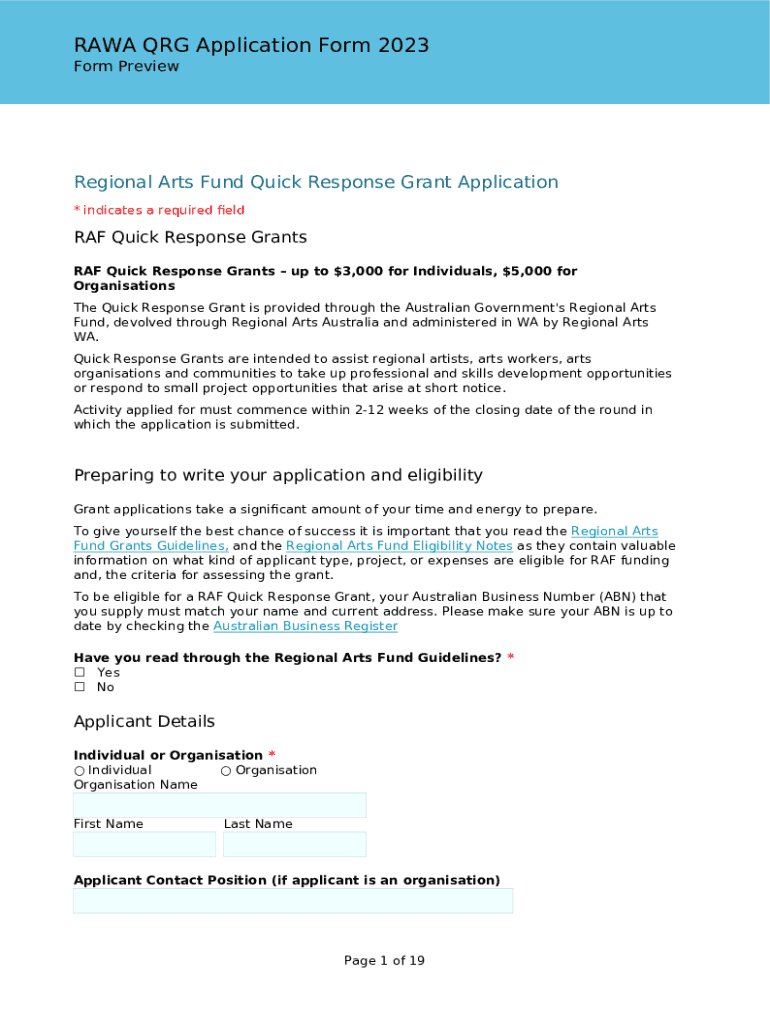 Fillable Online Regional Arts FundProject Grants and Quick Response ... Fax Email Print - pdfFiller